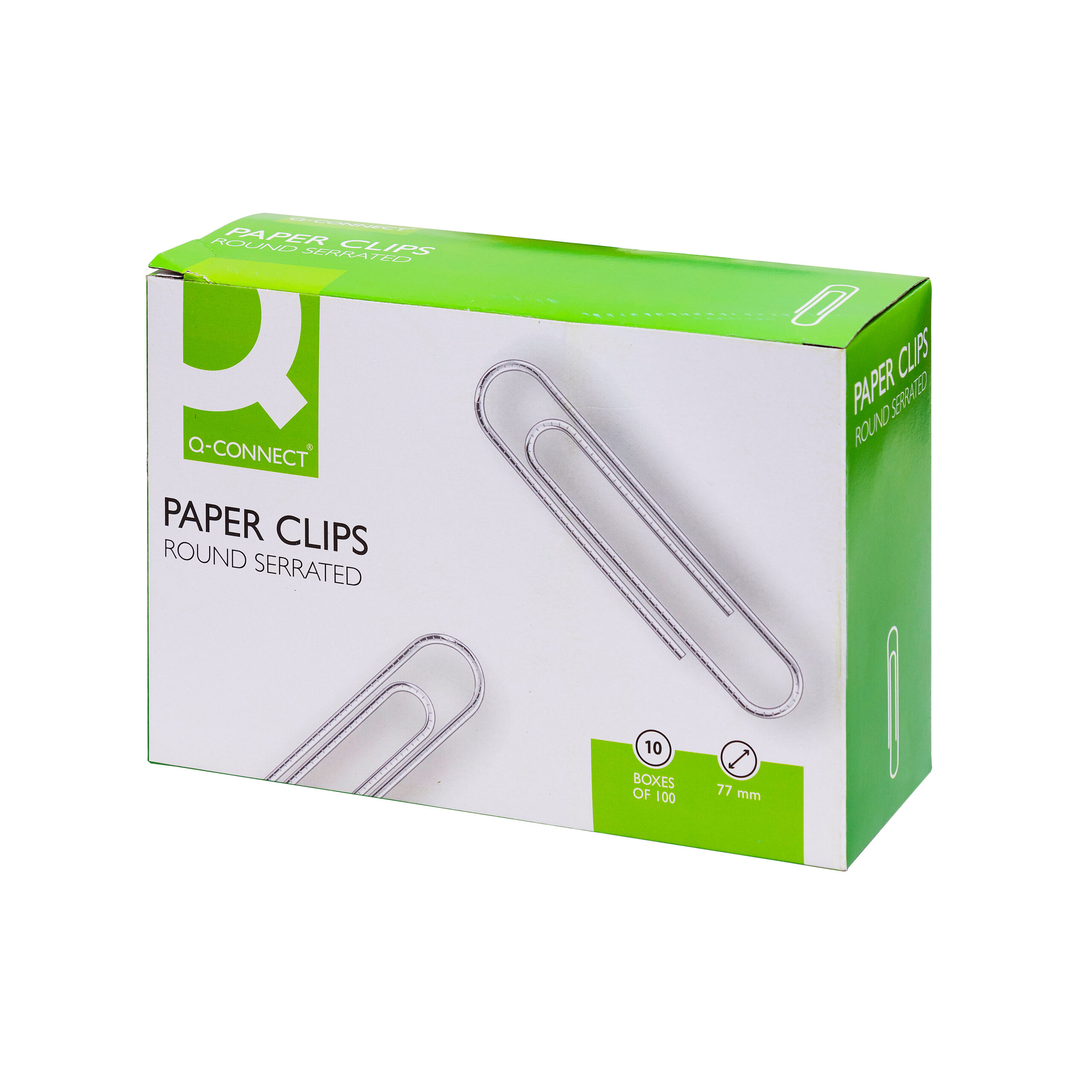 Paper Clips, galvanised, 77mm Round – Serrated - Q-CONNECT